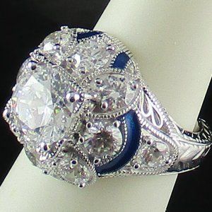 Xavier | Jewelry | Xavier 39ct Absolute Blue Enamel Floral Ring | Poshmark